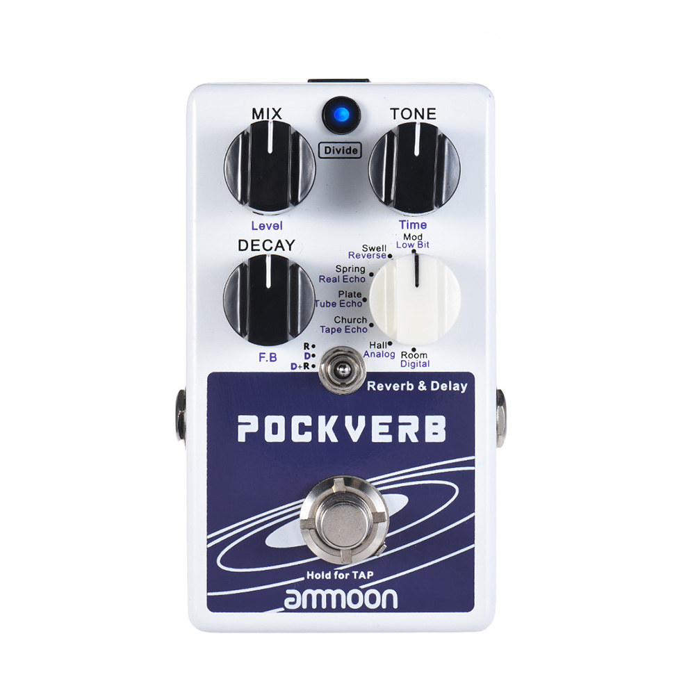 POCKVERB Reverb & Delay Guitar Effect Pedal 7 Reverb Effects + 7 Delay ...