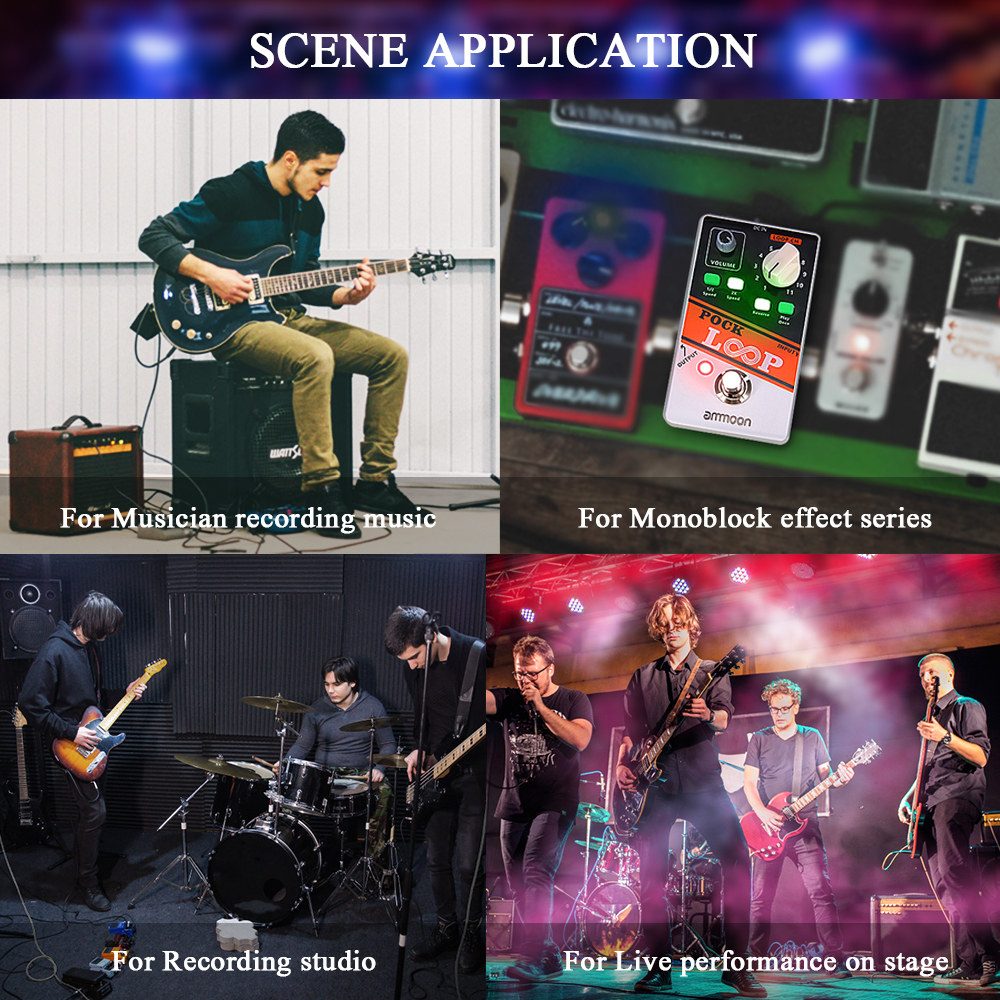 ammoon POCK LOOP Looper Guitar Effect Pedal 11 Loopers Max.330mins ...