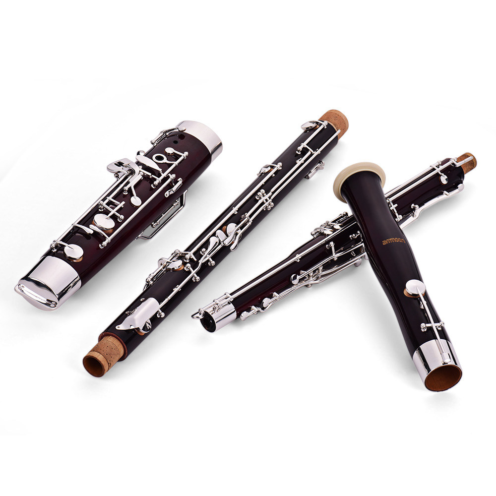 ammoon Professional C Key Bassoon Maple Wood Body Cupronickel Silver ...