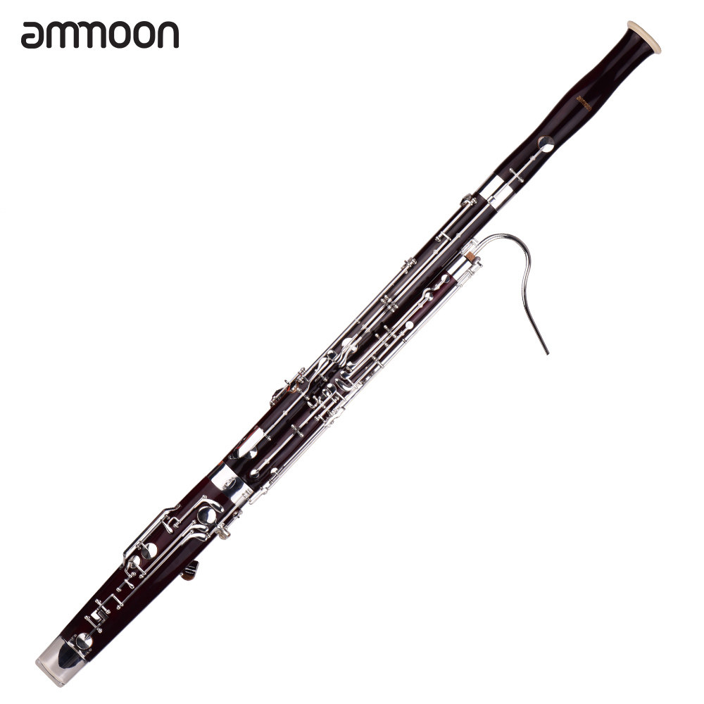 ammoon Professional C Key Bassoon Maple Wood Body Cupronickel Silver ...