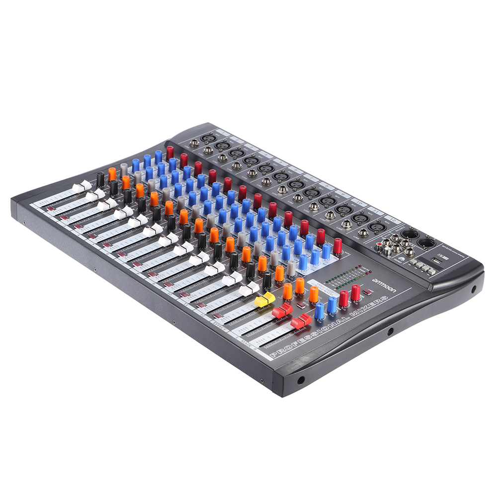 120S-USB 12 Channels Mic Line Audio Mixer Mixing Console USB XLR Input ...