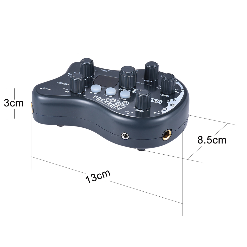 PockRock Portable Guitar Multi-effects Processor Effect Pedal 15 Effect ...