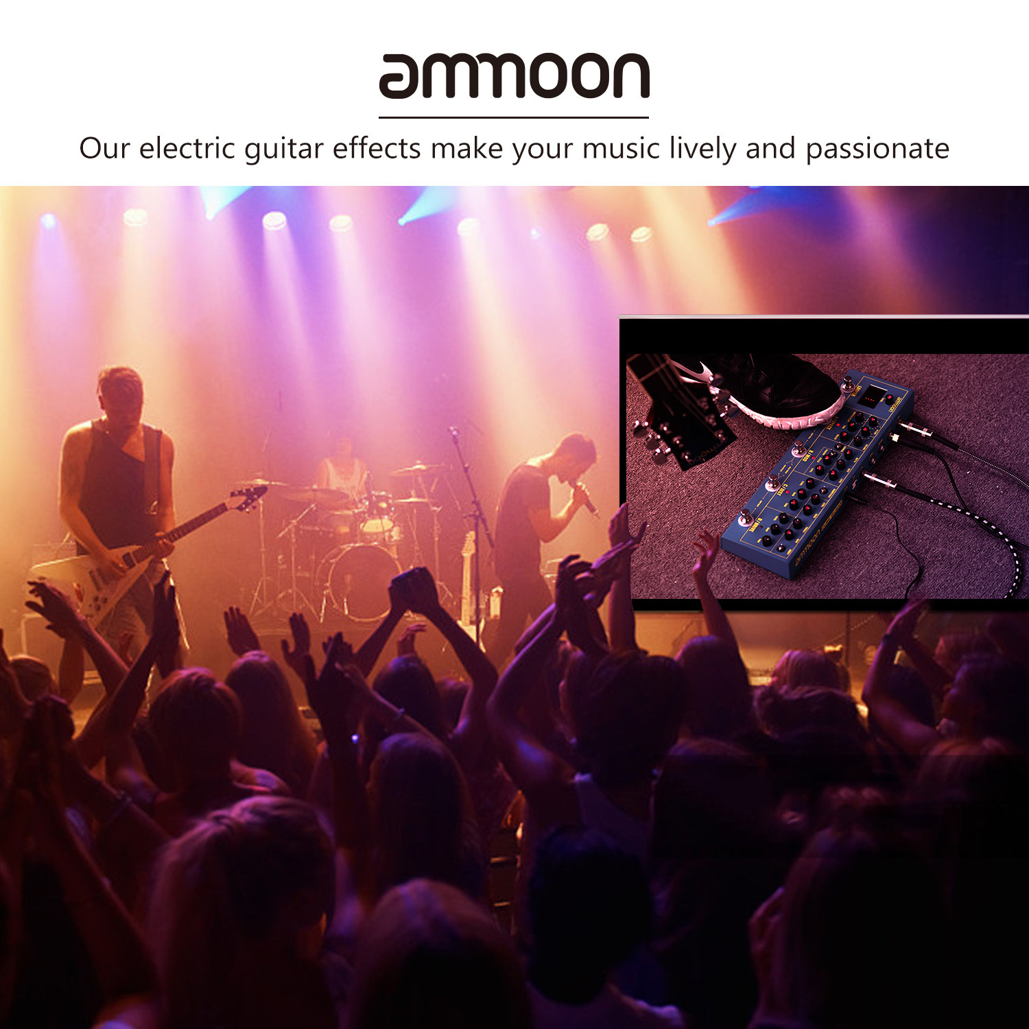 ammoon CUBE SUGAR Combined Effects Pedal 5 Analog Effects(Boost ...