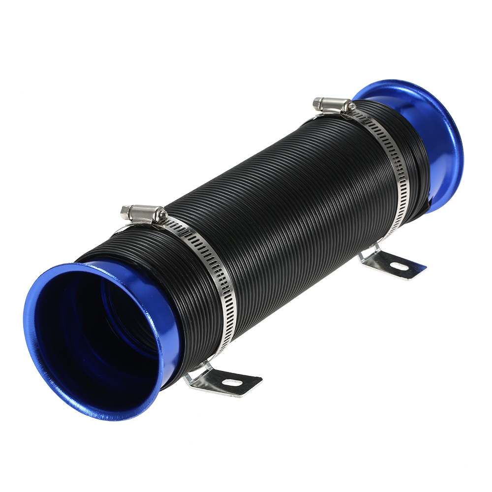 3" Universal Car Expandable Cold Air Intake Pipe Inlet Hose Tube Duct Blue