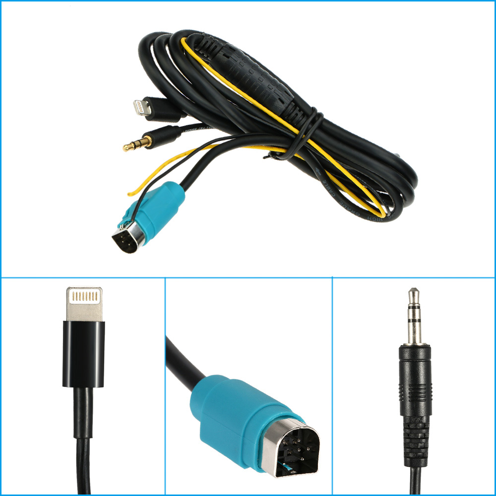 KKmoon Car 3.5mm AUX Input Audio Cable for Alpine KCE-236B Charge ...