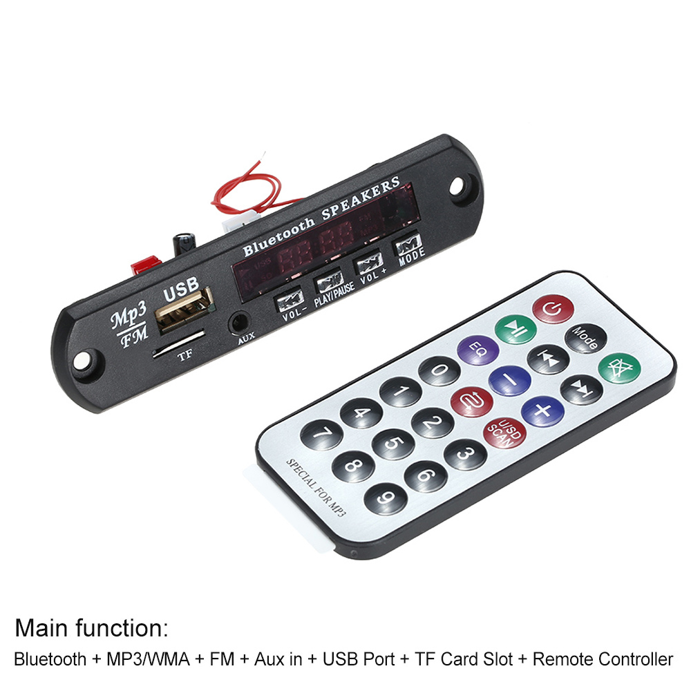 KKmoon BT MP3 WMA Decoder Board Car Audio FM Radio Module with Aux in ...