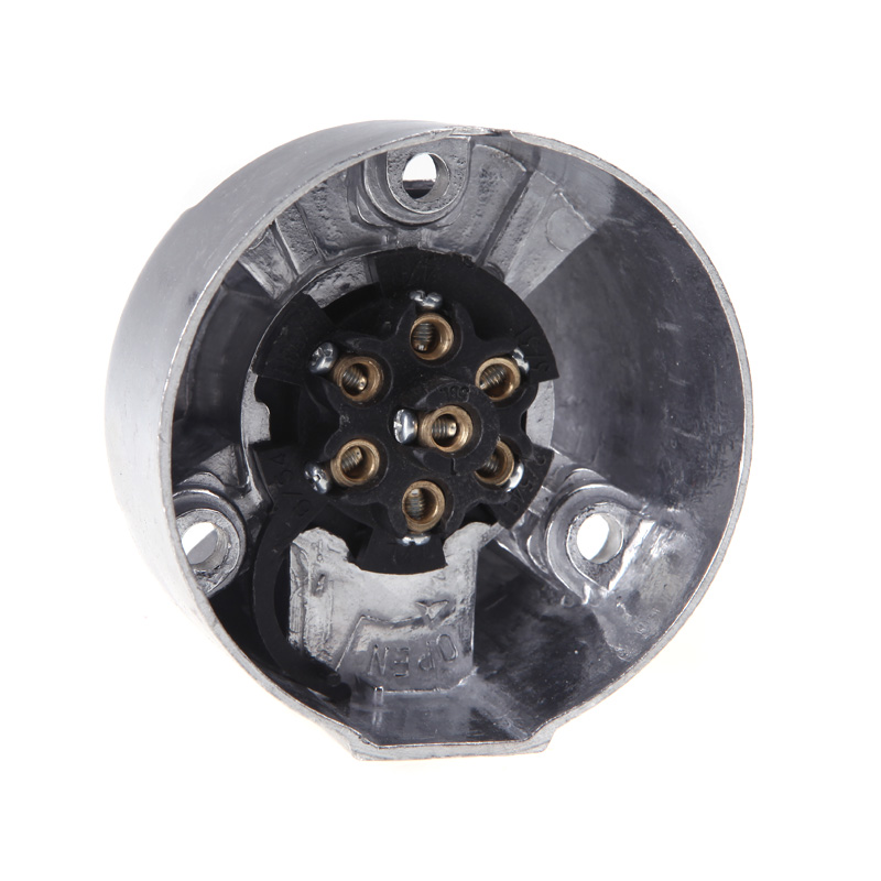 Tirol 7-Pin Trailer Socket Heavy-Duty Round Pin 7- Pole Wiring Socket ...