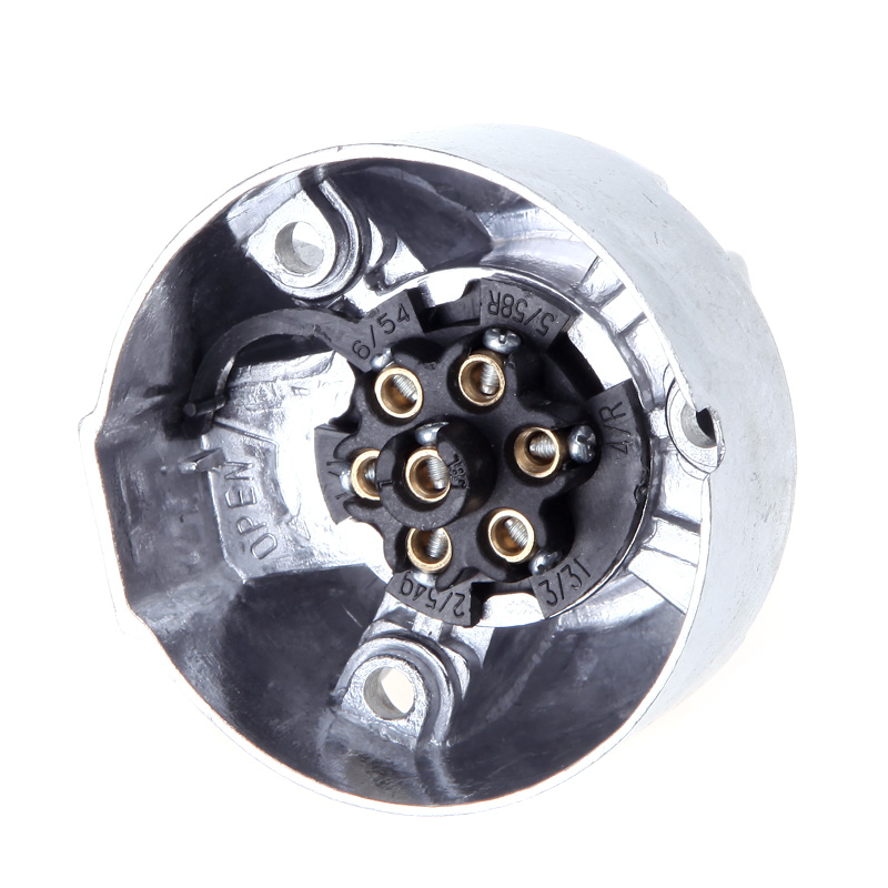 Tirol 7-Pin Trailer Socket Heavy-Duty Round Pin 7- Pole Wiring Socket ...