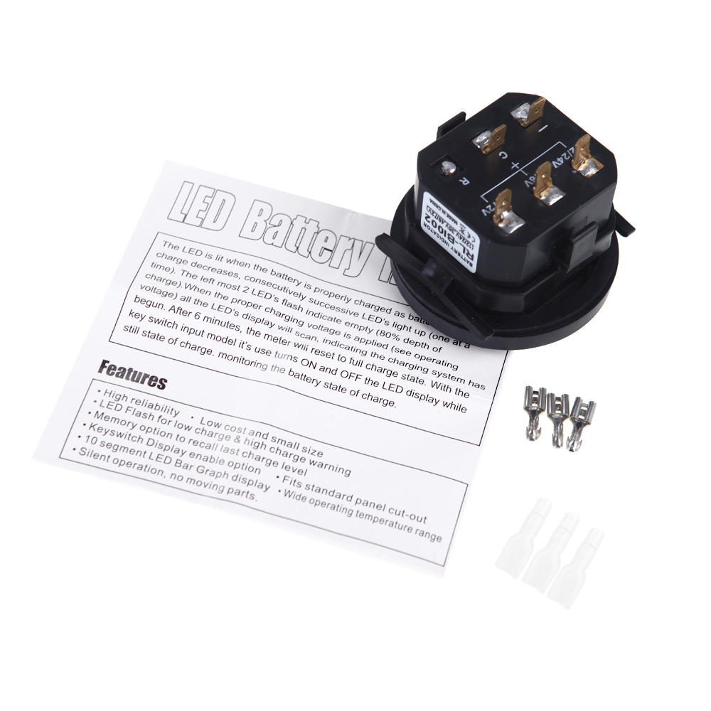 KKmoon Battery Status Charge Indicator Monitor Meter Gauge LED Digital ...