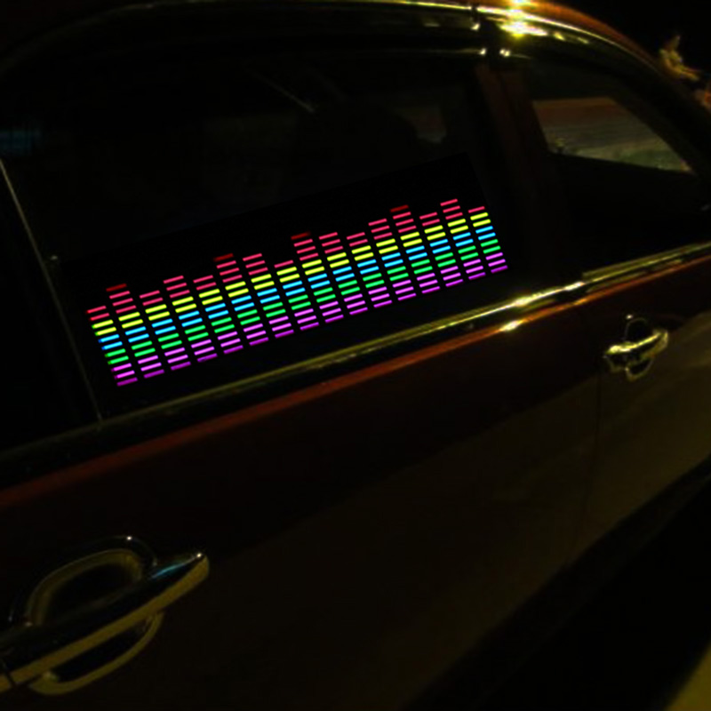 Car Sticker Music Rhythm LED Flash Light Lamp Sound Activated Equalizer