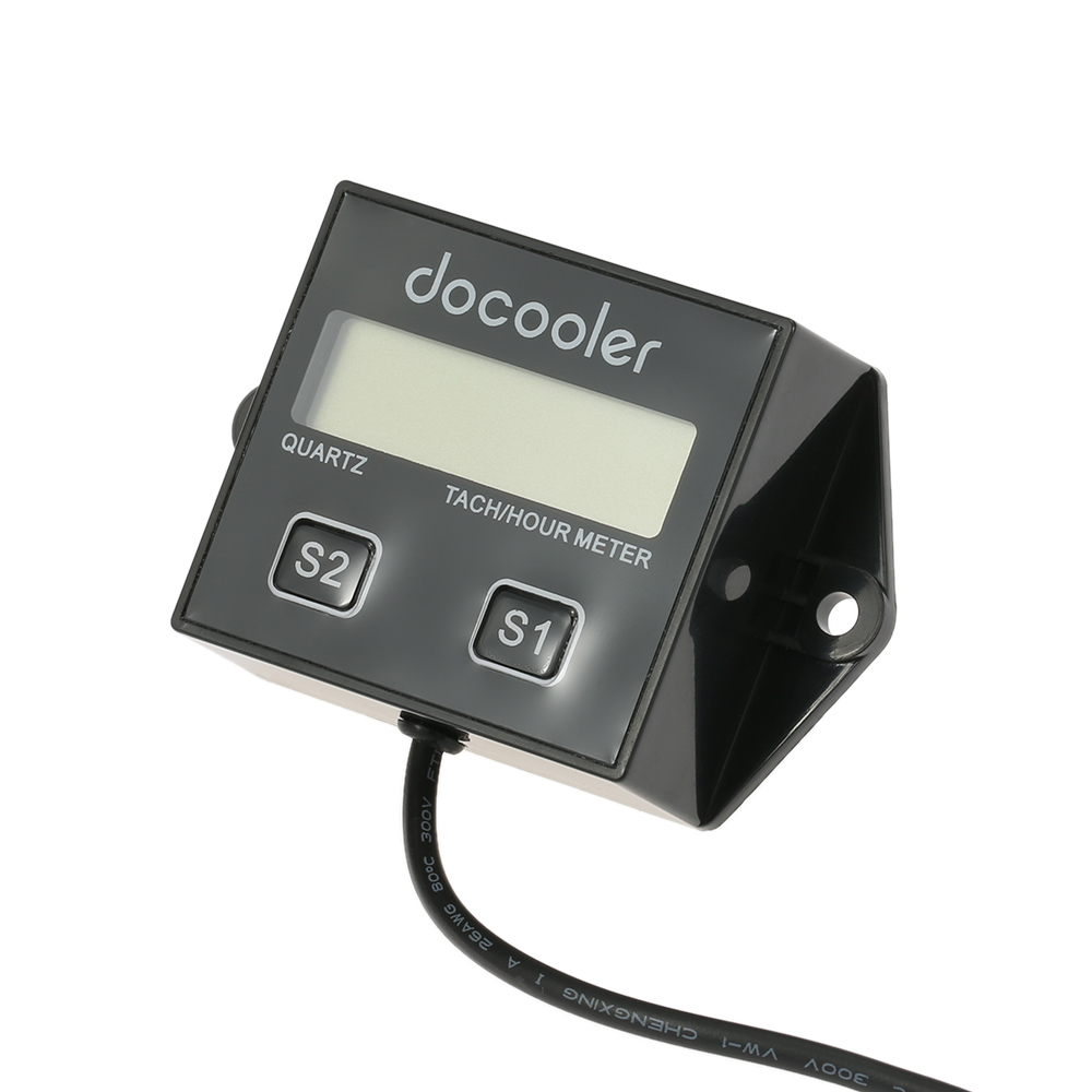 KKmoon Digital Engine Tach Tachometer Hour Meter Gauge Resettable ...