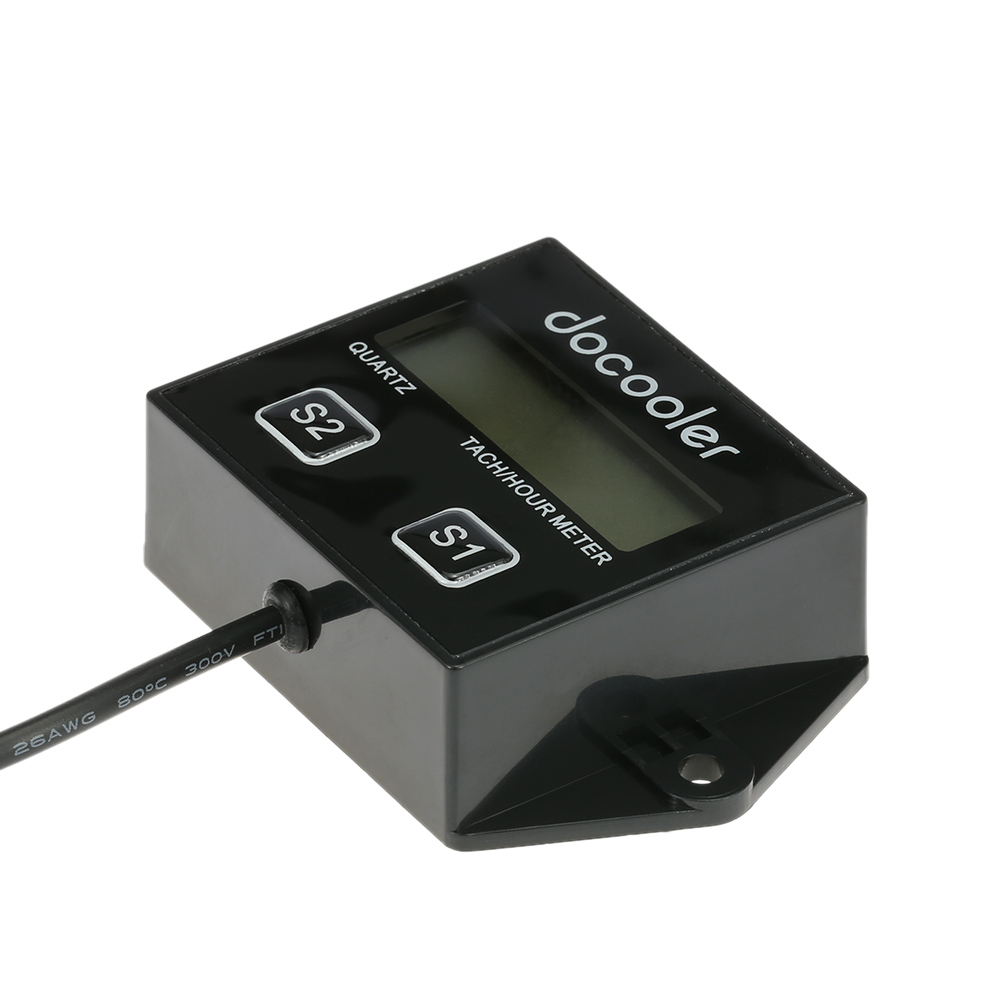 KKmoon Digital Engine Tach Tachometer Hour Meter Gauge Resettable ...