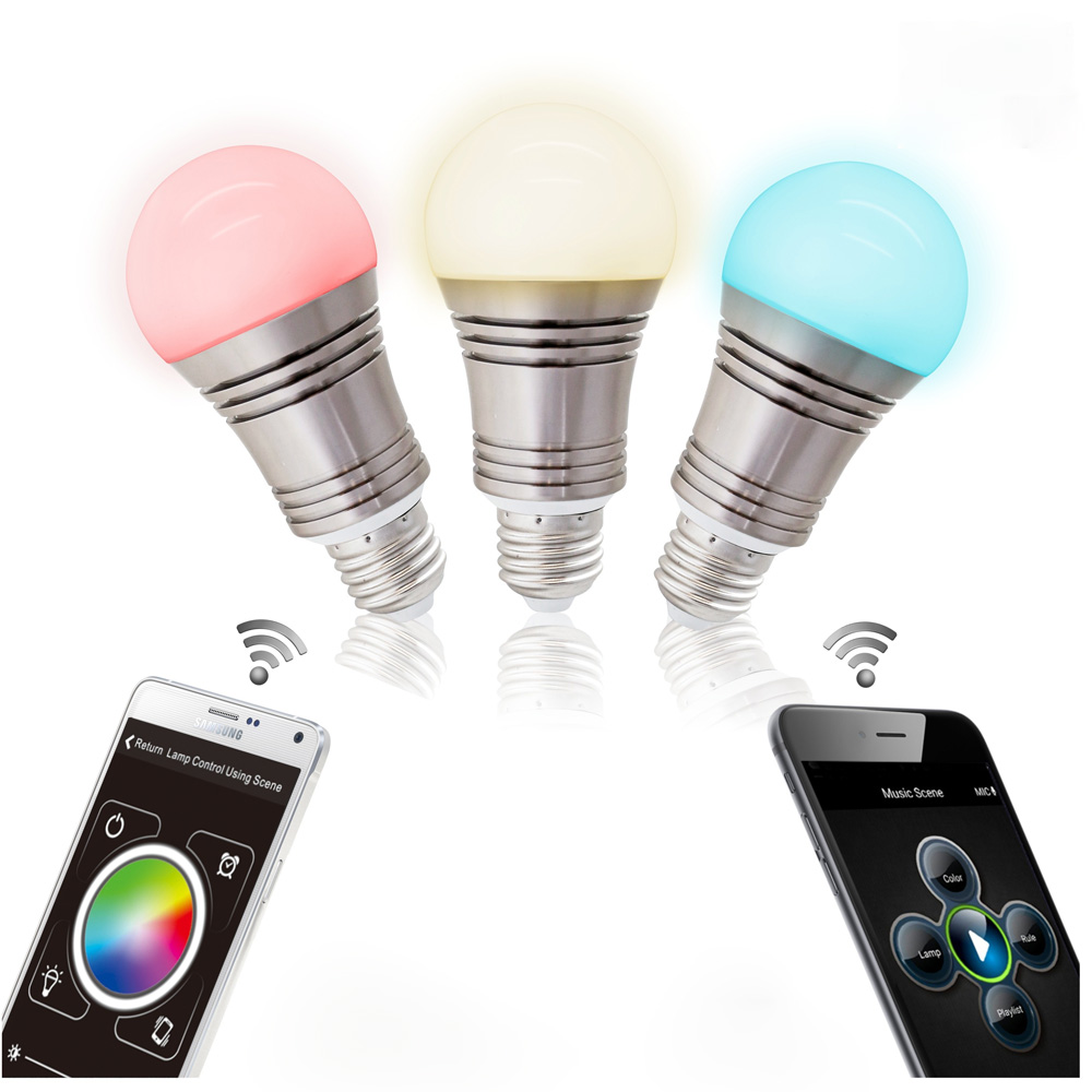 Lixada Superlight Bluetooth LED RGB Smart Light E27 Bulb Smartphone ...