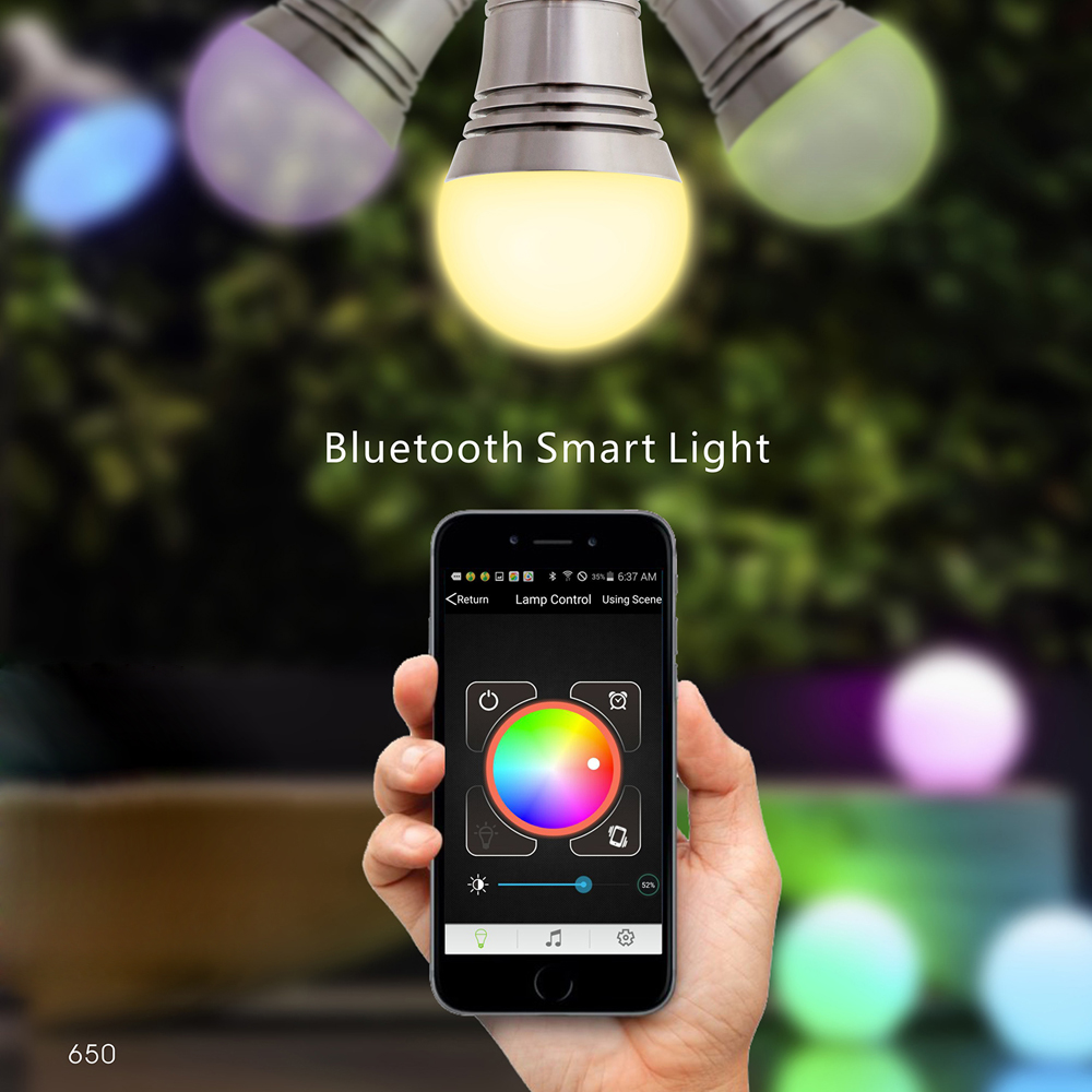 Lixada Superlight Bluetooth LED RGB Smart Light E27 Bulb Smartphone ...