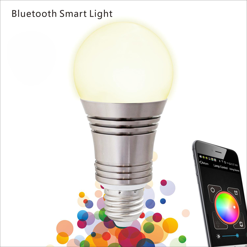 Lixada Superlight Bluetooth LED RGB Smart Light E27 Bulb Smartphone ...