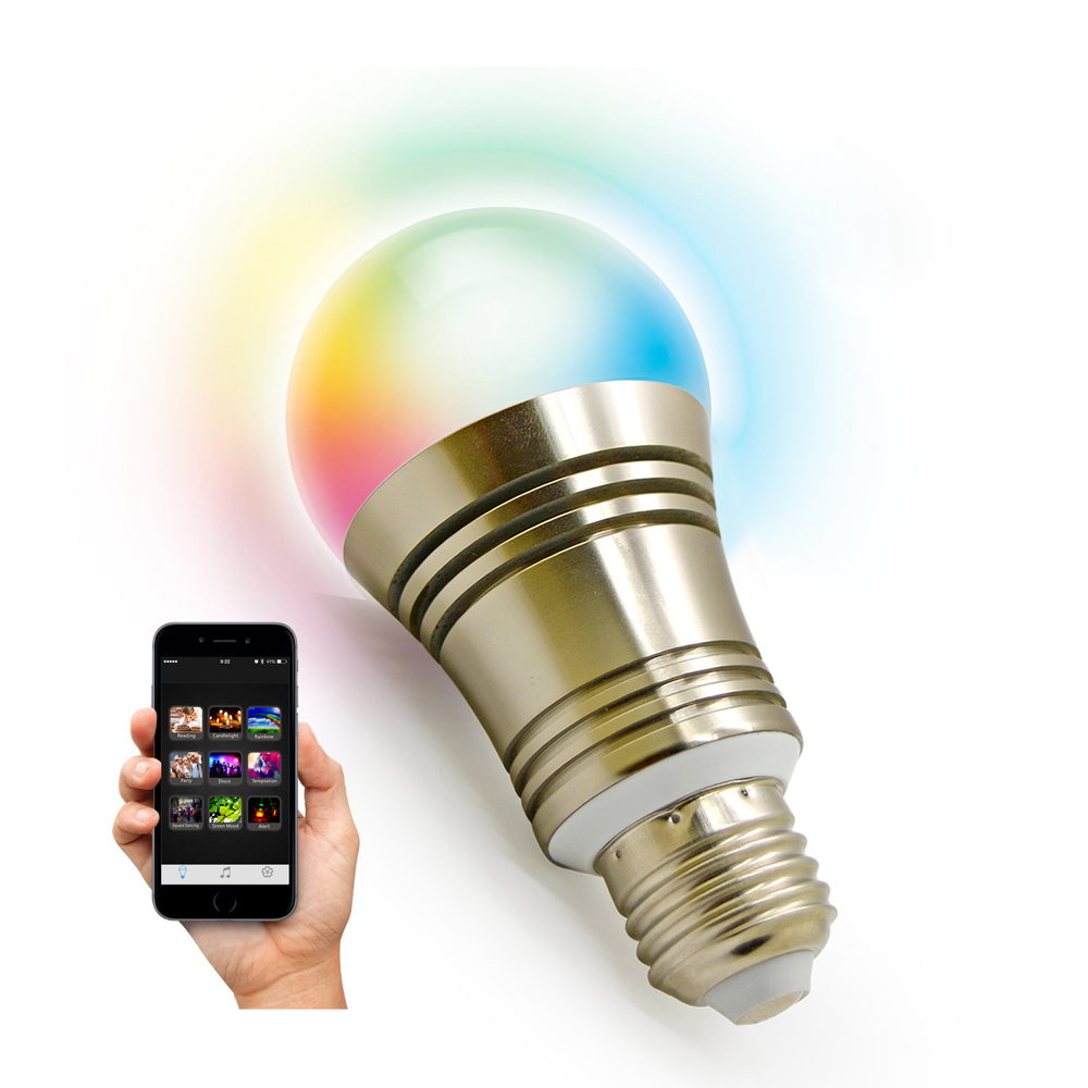 Lixada Superlight Bluetooth LED RGB Smart Light E27 Bulb Smartphone ...