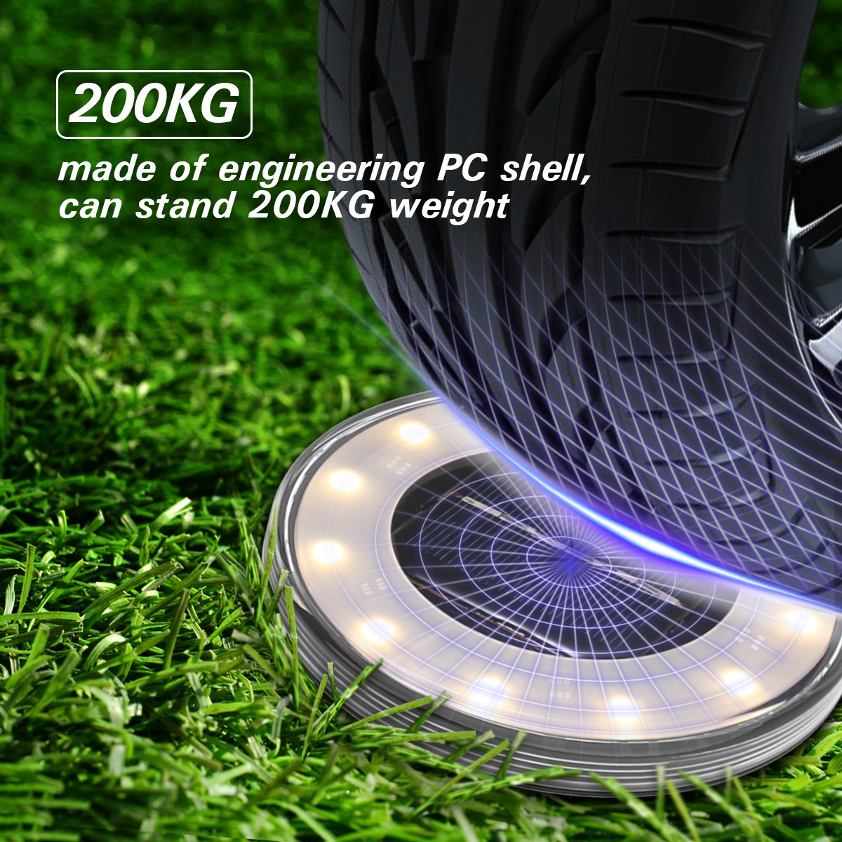 Tomshine 4 Pack Solar Disk Lights Warm White 12 LEDs Ground Deck Lamp ...