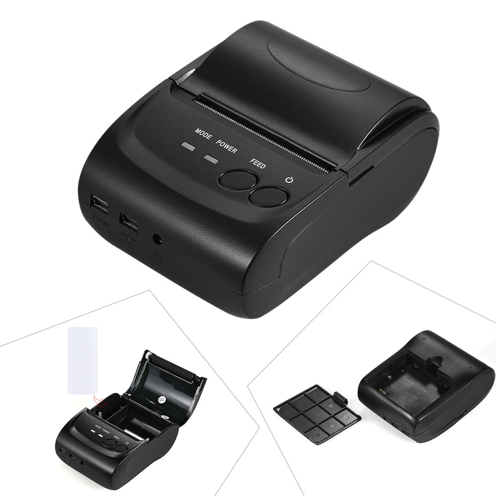 POS-5802DD Mini Portable Wireless USB Thermal Printer Receipt Ticket ...