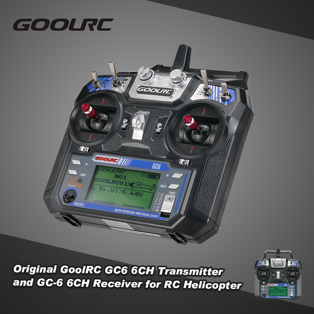 Original GoolRC GC6 2.4G 6CH AFHDS2A Transmitter Mode 2 and GC-6 6CH ...