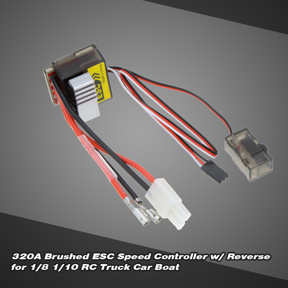 320A Brushed ESC Speed Controller /w Reverse for 1/8 1/10 RC Flat/off ...