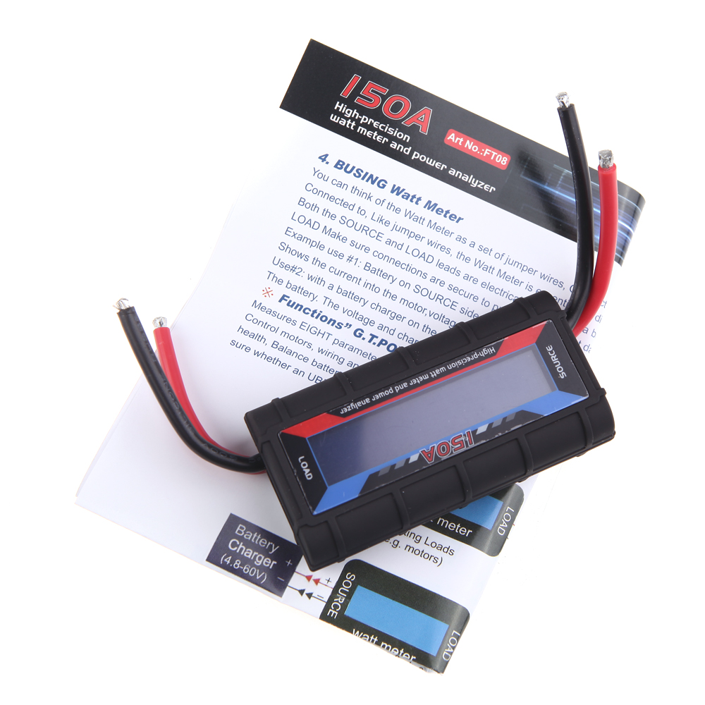 GoolRC FT08 RC 150A Hight Precision Watt Meter and Power Analyzer w/ Backlight LCD (150A Watt ...