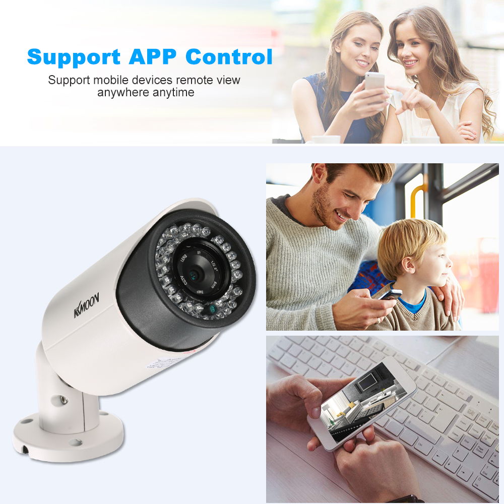 KKmoon 4MP HD POE IP Camera 6mm 1/3" CMOS P2P Onvif 42PCS IR Lamps ...