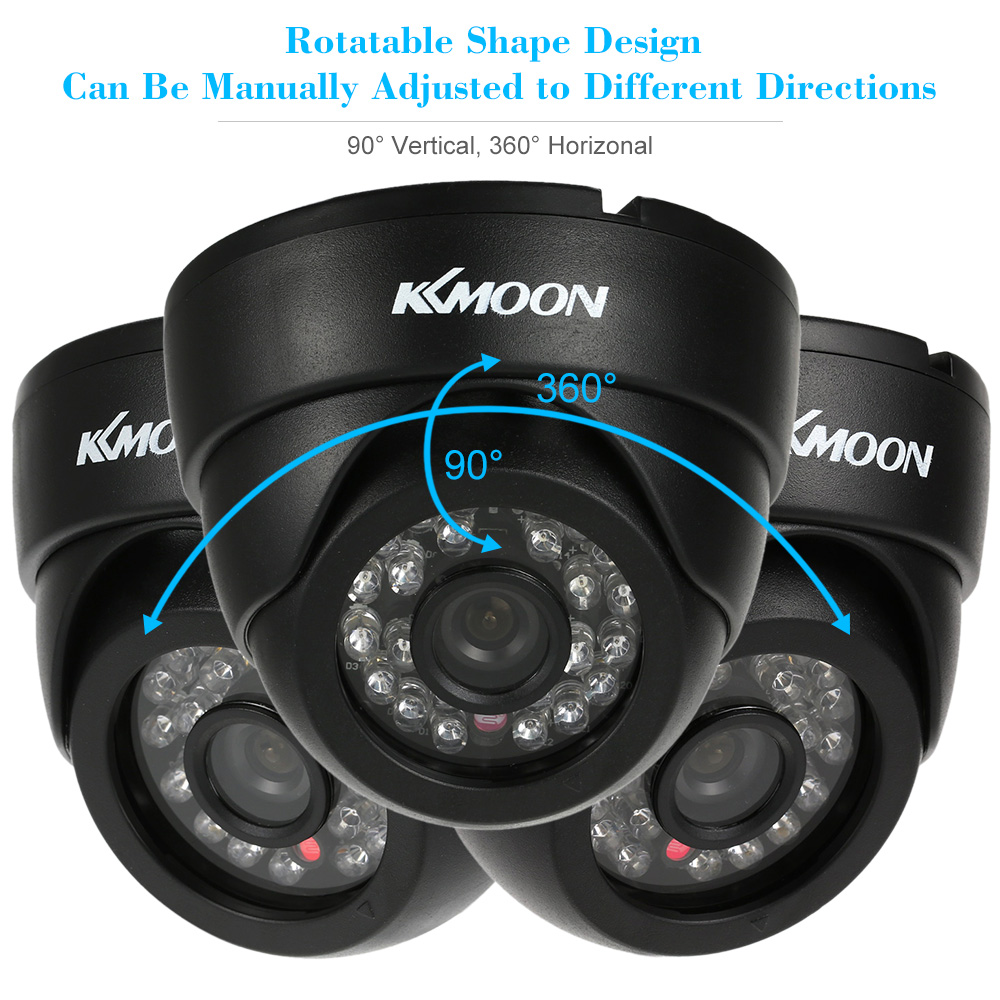 KKmoon HD 1200TVL Surveillance Camera Security CCTV Indoor Night Vision ...