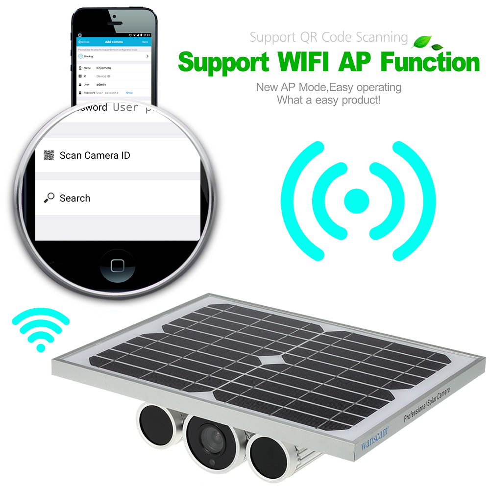 Wanscam® Wireless 720P WiFi Solar & Battery Power Bullet IP Camera IR ...