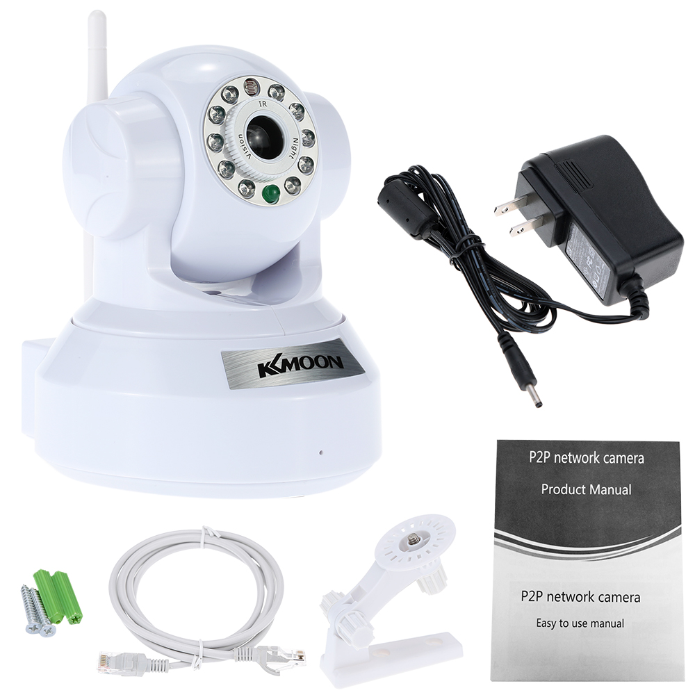 KKmoon® 1.0MP Camera PnP P2P Pan Tilt IR WiFi Wireless Network IP Webcam