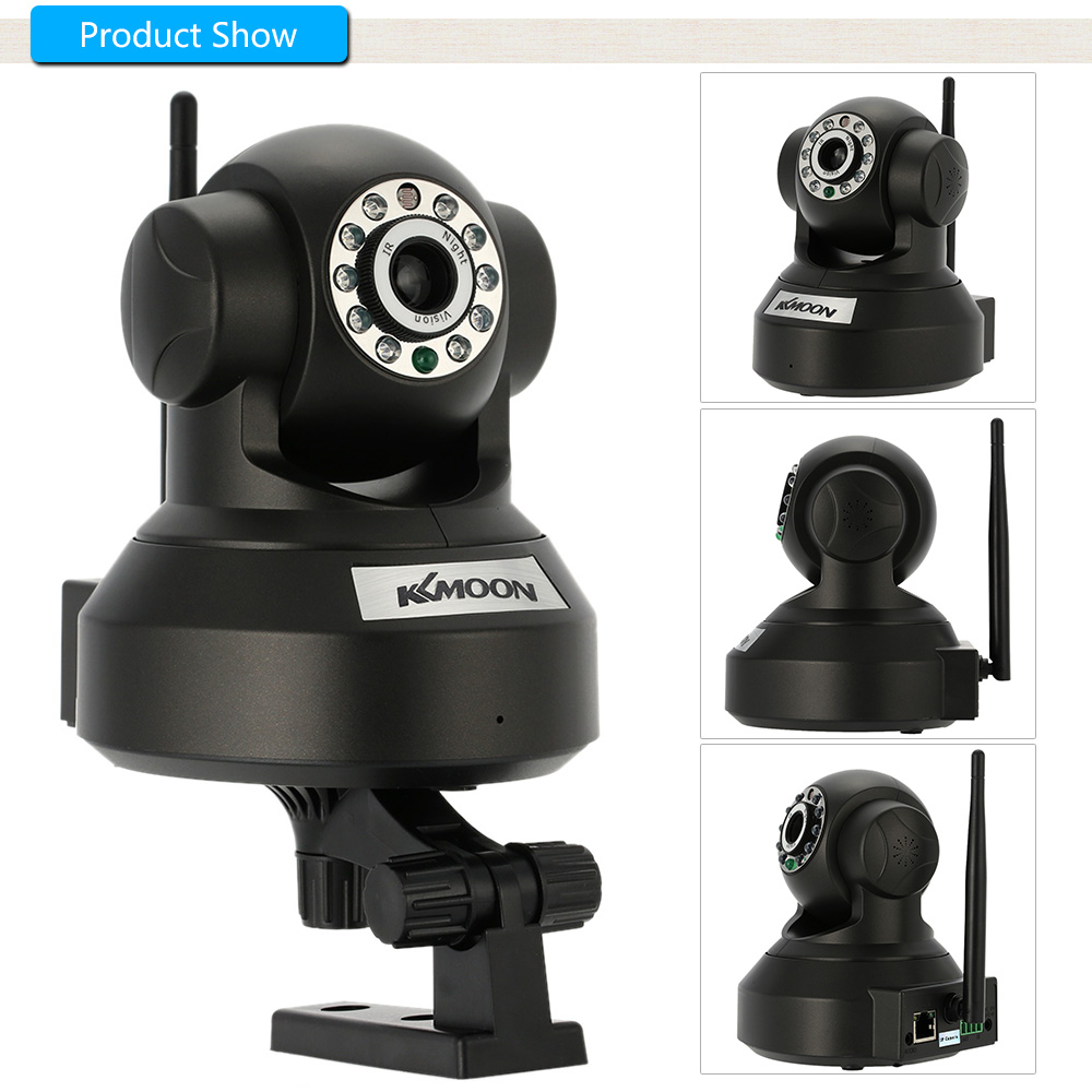 KKmoon® 0.3MP Camera PnP P2P Pan Tilt IR WiFi Wireless Network IP Webcam