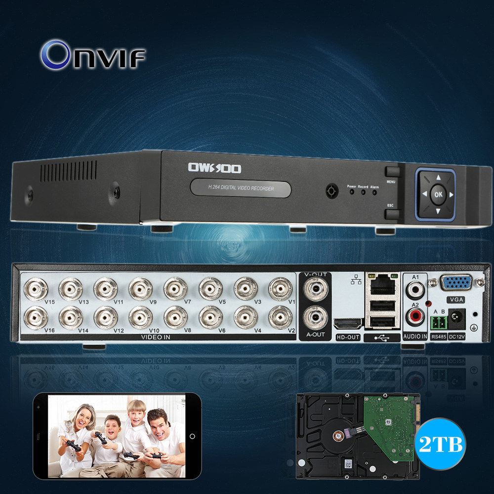 OWSOO XVR 16CH Channel 1080P Hybrid NVR AHD TVI CVI DVR 5-in-1 P2P ...