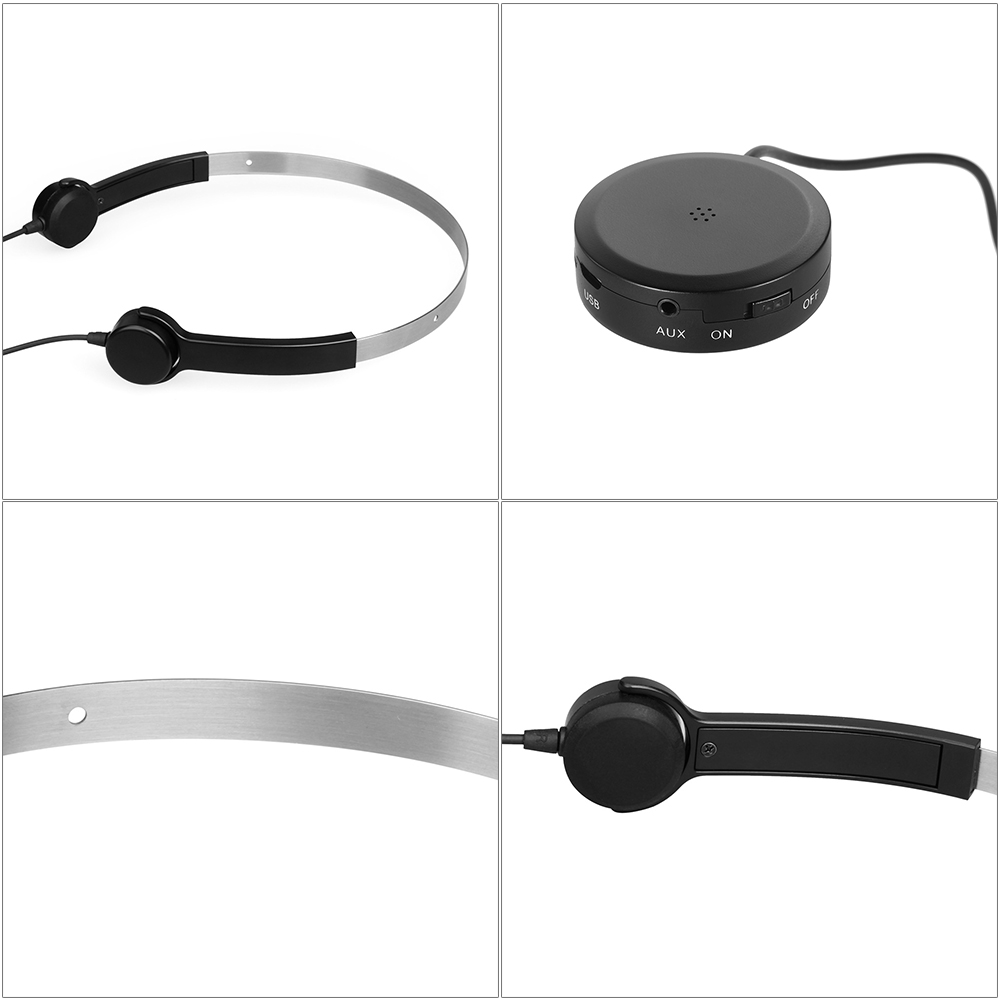 Bone Conduction Headsets Wired Headphones Sound Pick-up AUX IN Black