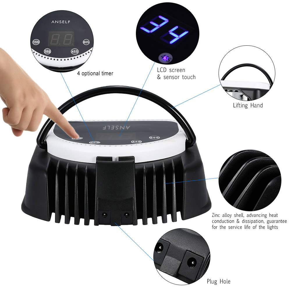 Anself 64W Pro LED Gel Nail Dryer Curing Lamp Nail Polish Machine 110 ...