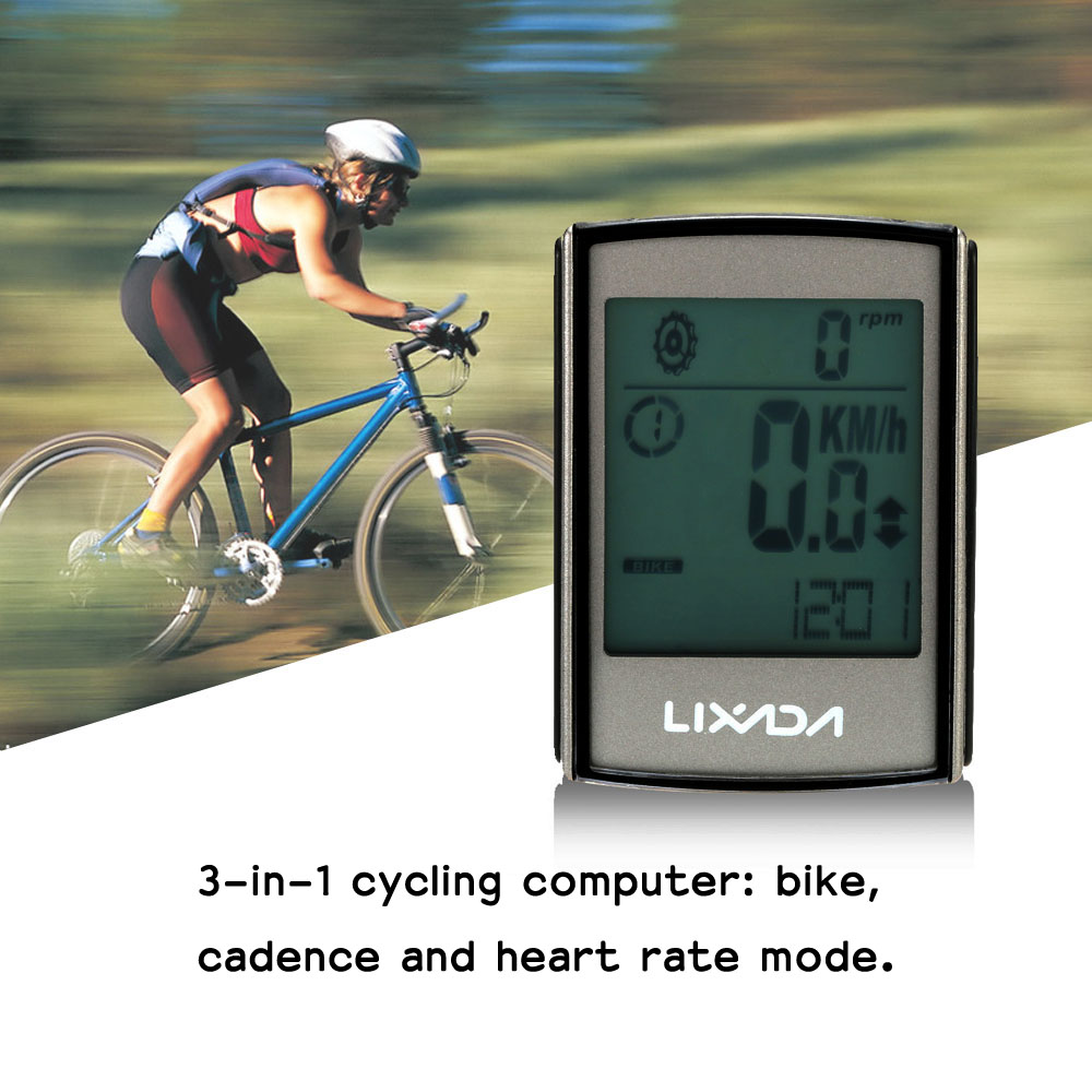 Lixada Multifunctional 3-in-1 Wireless LCD Bicycle Cycling Computer ...