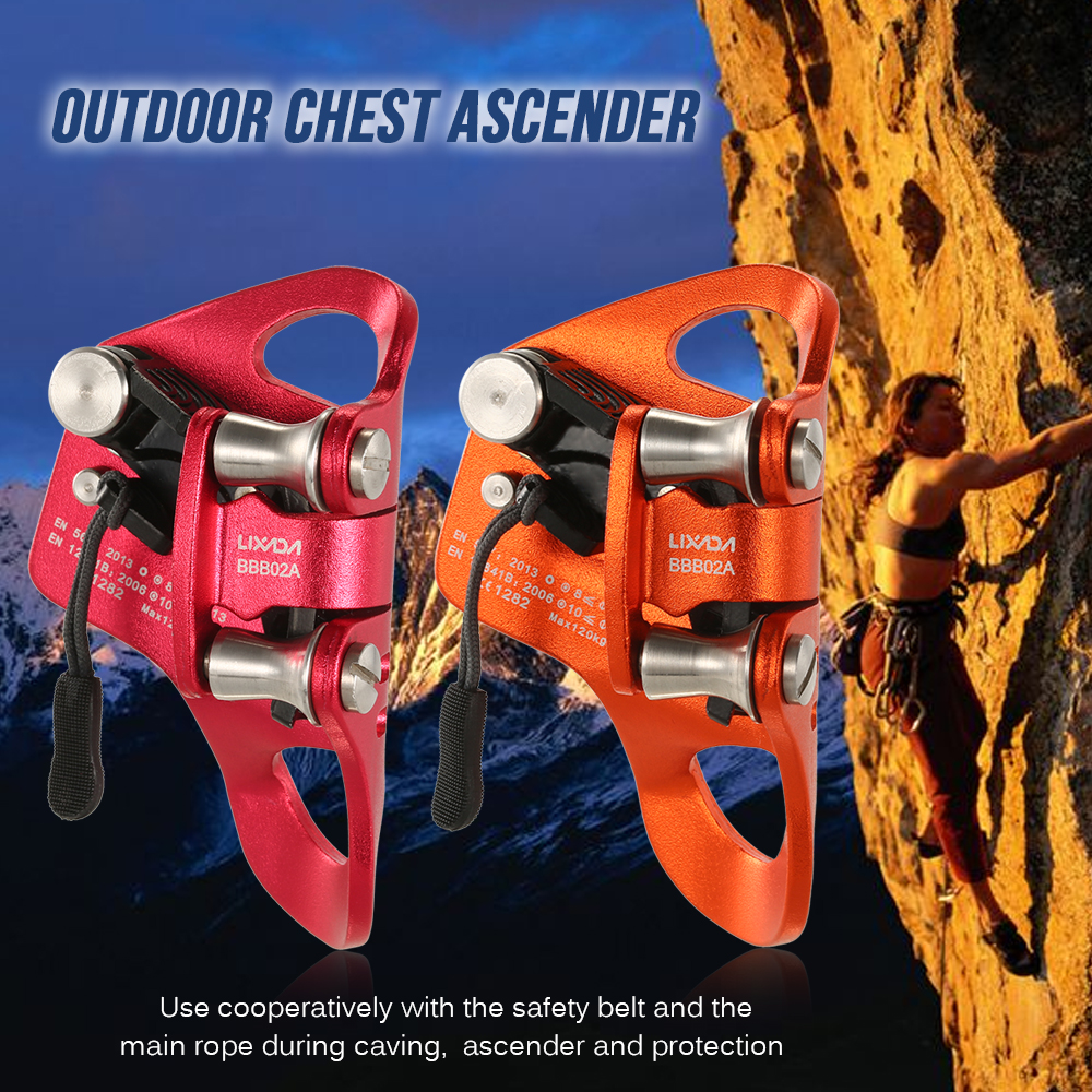 Lixada Abdominal Chest Ascender Rock Climbing Safety Rope Riser Locking ...