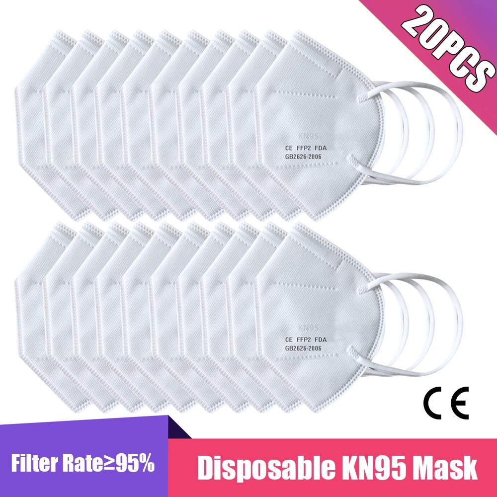 20PCS KN95/KF94/N95 Face Mask Anti PM2.5 Anti Particle Mask