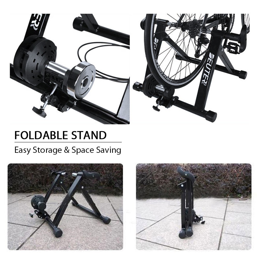 Foldable Magnetic Bike Trainer Stand Cycling Rack Indoor Bicycle ...