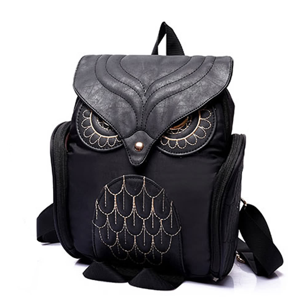 New Fashion Women Owl Shape Backpack Flap Over Zipper Pocket Solid ...