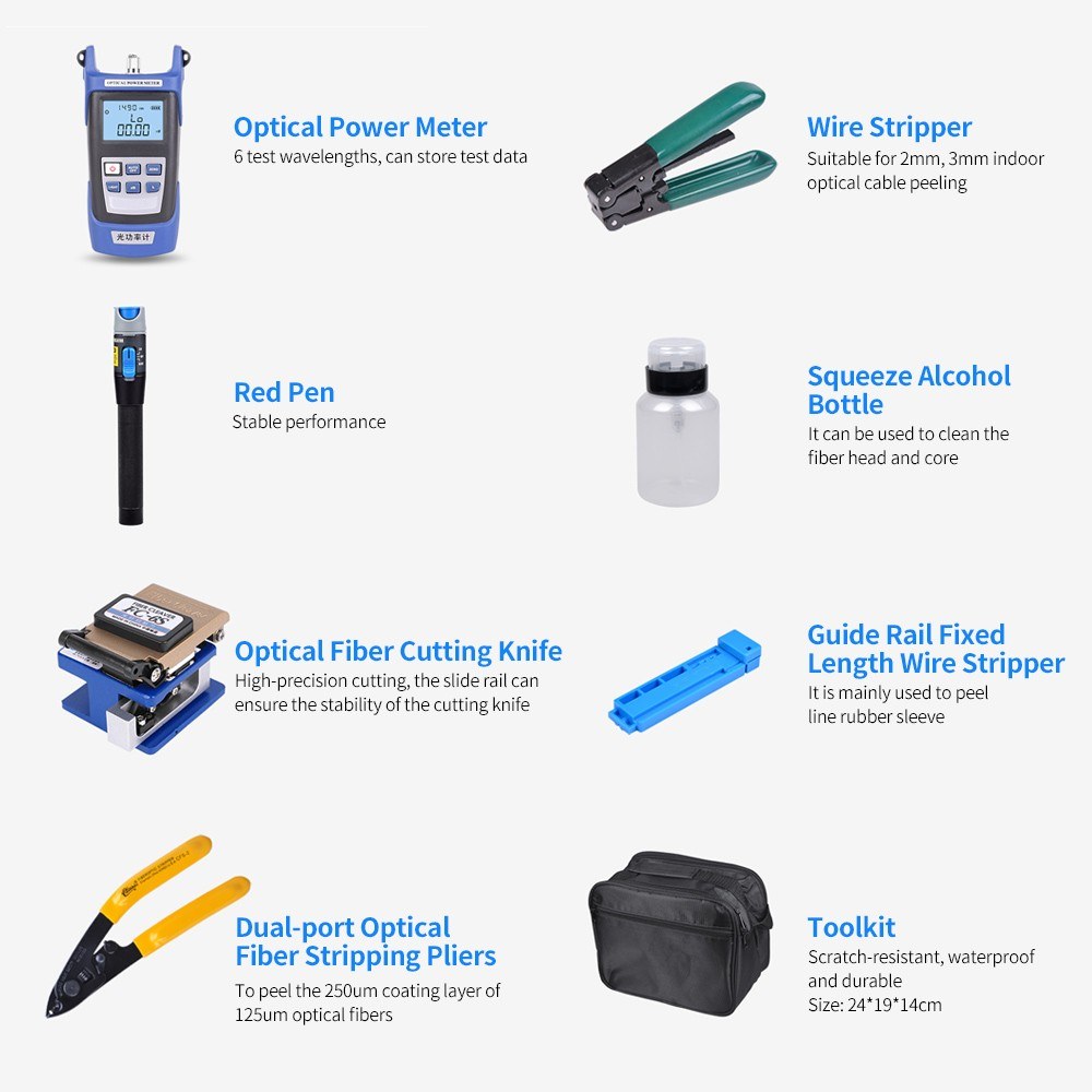 Optical Fiber Tool Kit Fiber Cleaver Set Cold Contact Cutting Tool Set ...