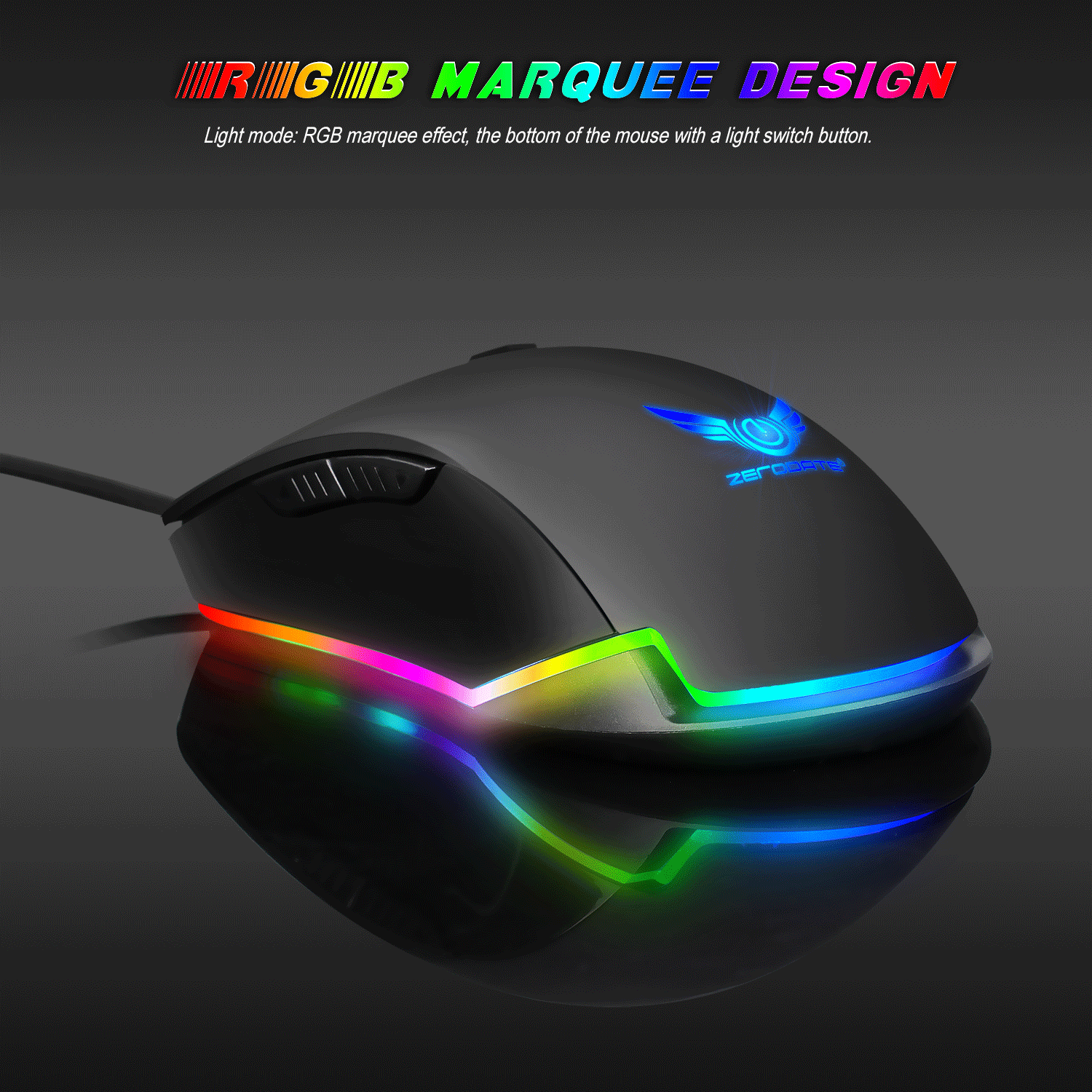 ZERODATE S600 High Performance Gaming Mouse Professional RGB Mechanical ...