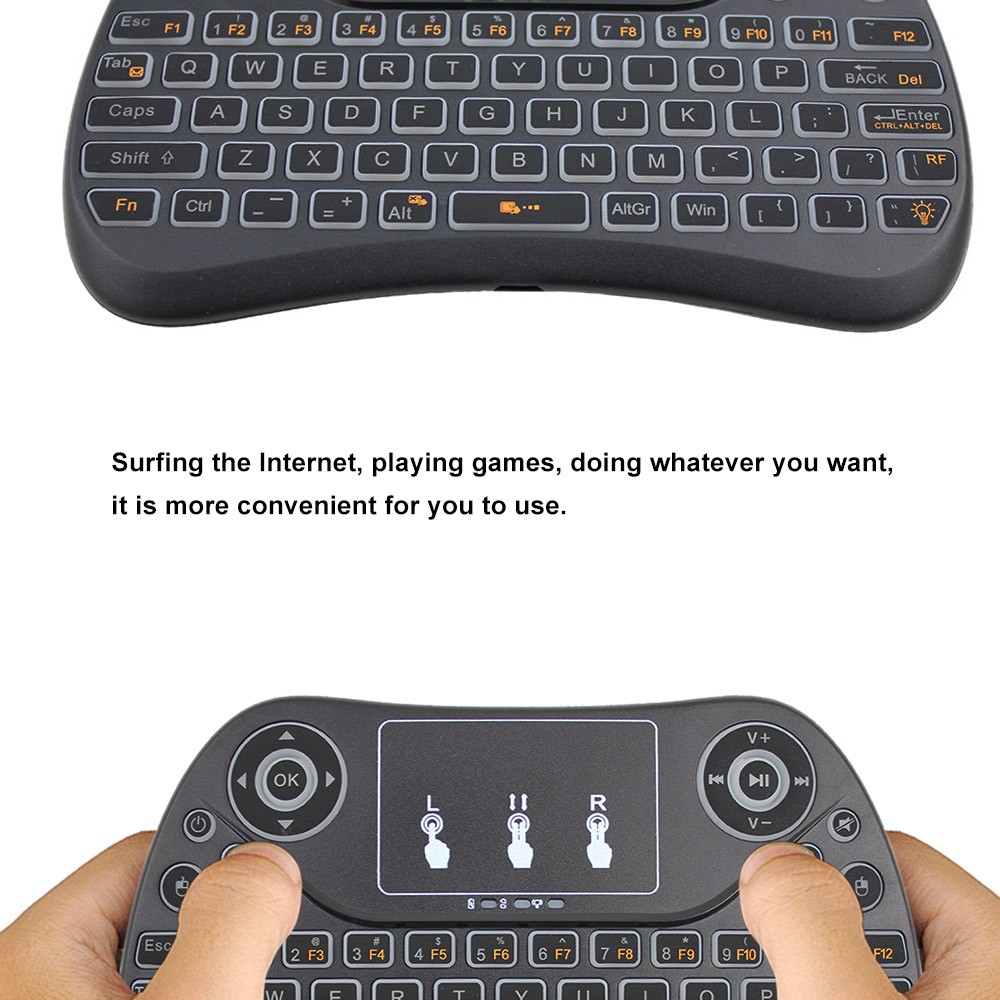 T2 Portable 2.4G Wireless Keyboard Mini USB Keyboard with Backlit ...