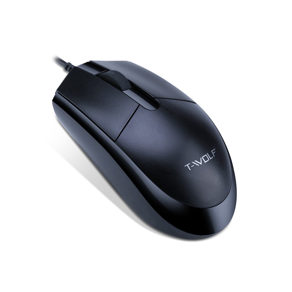 T-WOLF V3 Wired Optical Mouse 2400 DPI 3 Button Ergonomic Design Office ...