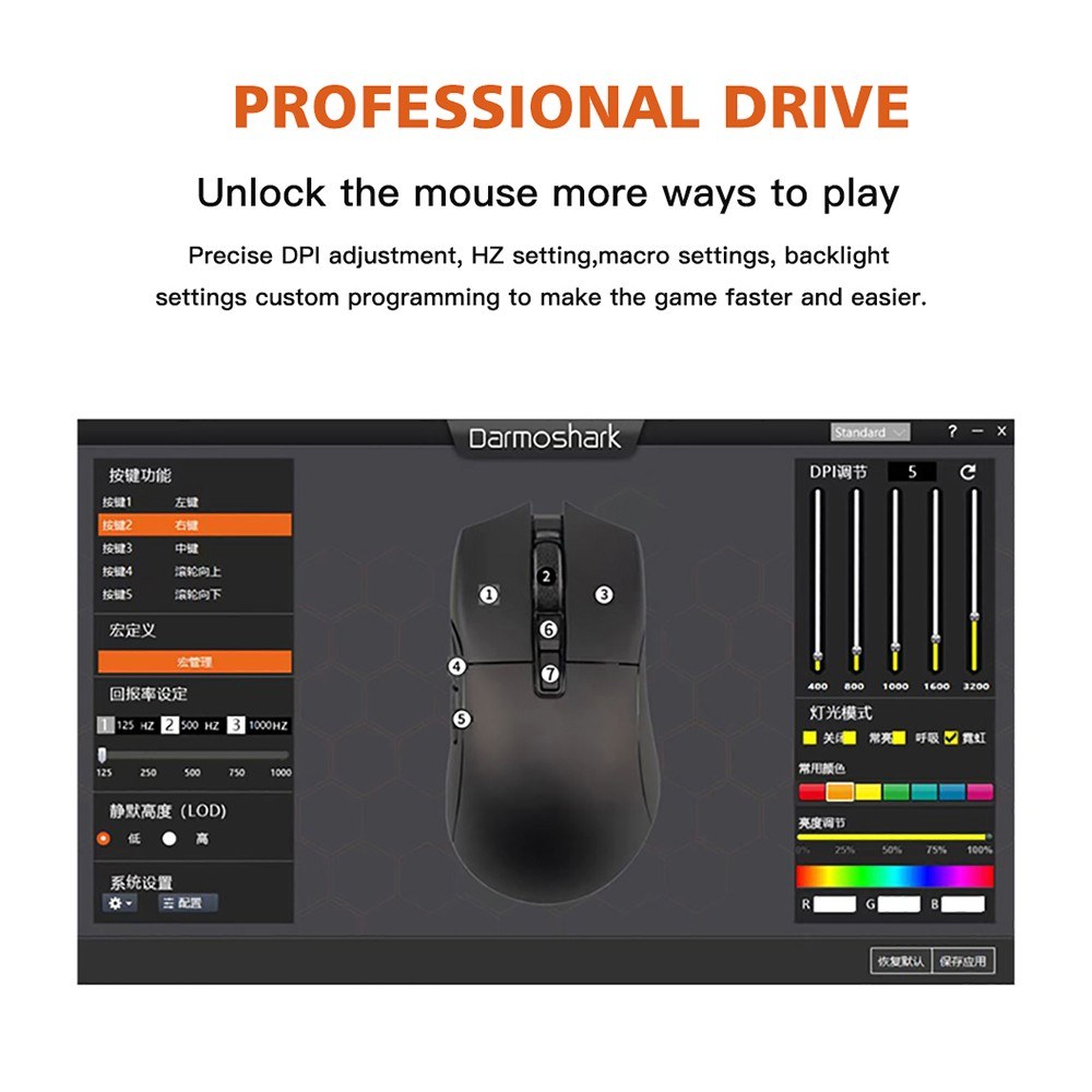 Motospeed Darmoshark N3 Wireless BT 3 Mode Gaming esports Mouse ...