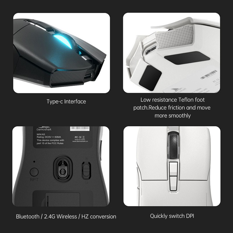 Motospeed Darmoshark N3 Wireless BT 3 Mode Gaming esports Mouse ...