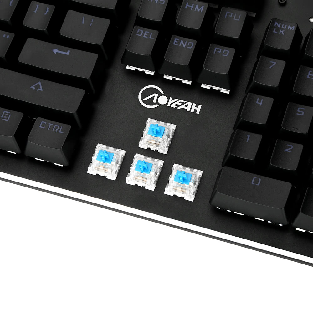 AOYEAH Mechanical Gaming Keyboard Blue Switches 12 LED Lighting Modes ...
