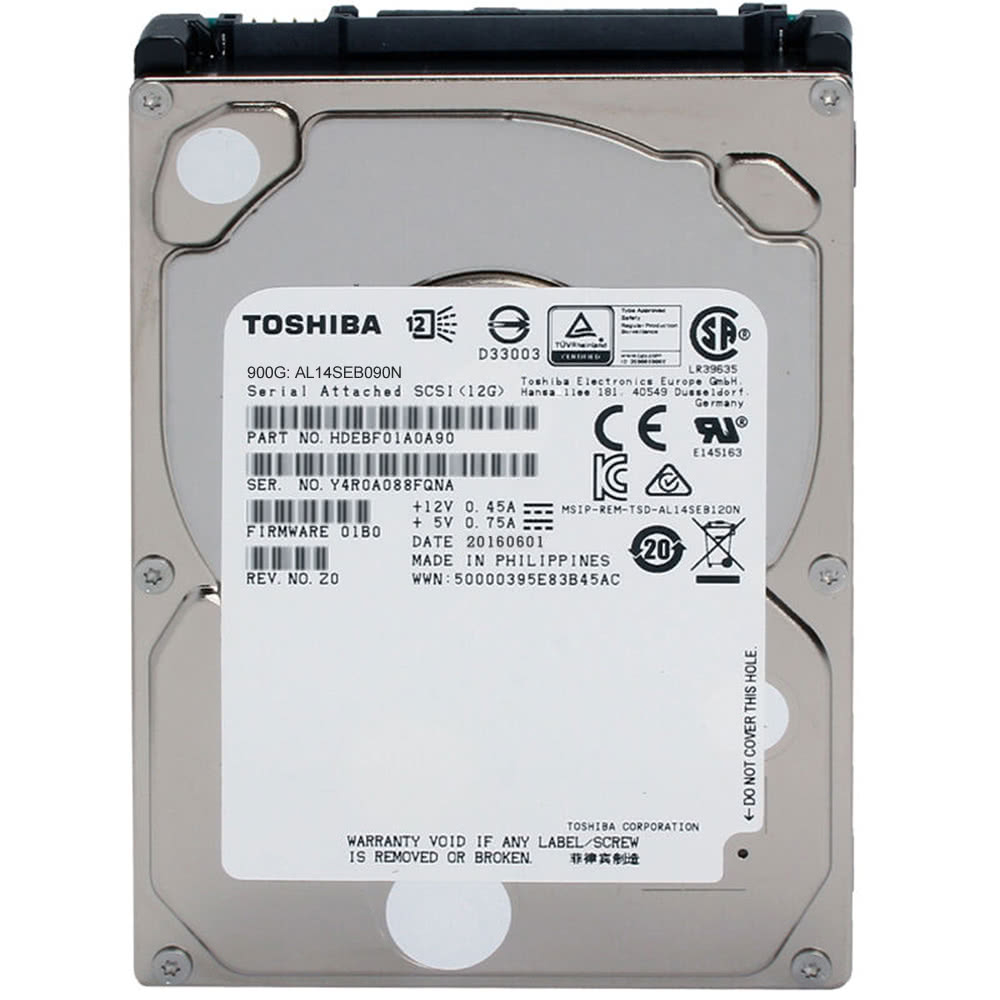 TOSHIBA 900GB Enterprise Hard Disk Drive 10,500 RPM 2.5-inch SAS3.0 ...