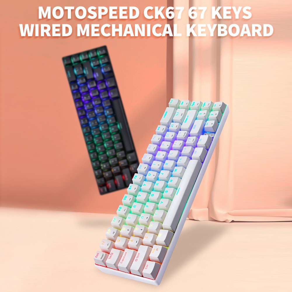 Motospeed CK67 67 Keys Wired Mechanical Keyboard RGB Light Effect ABS ...