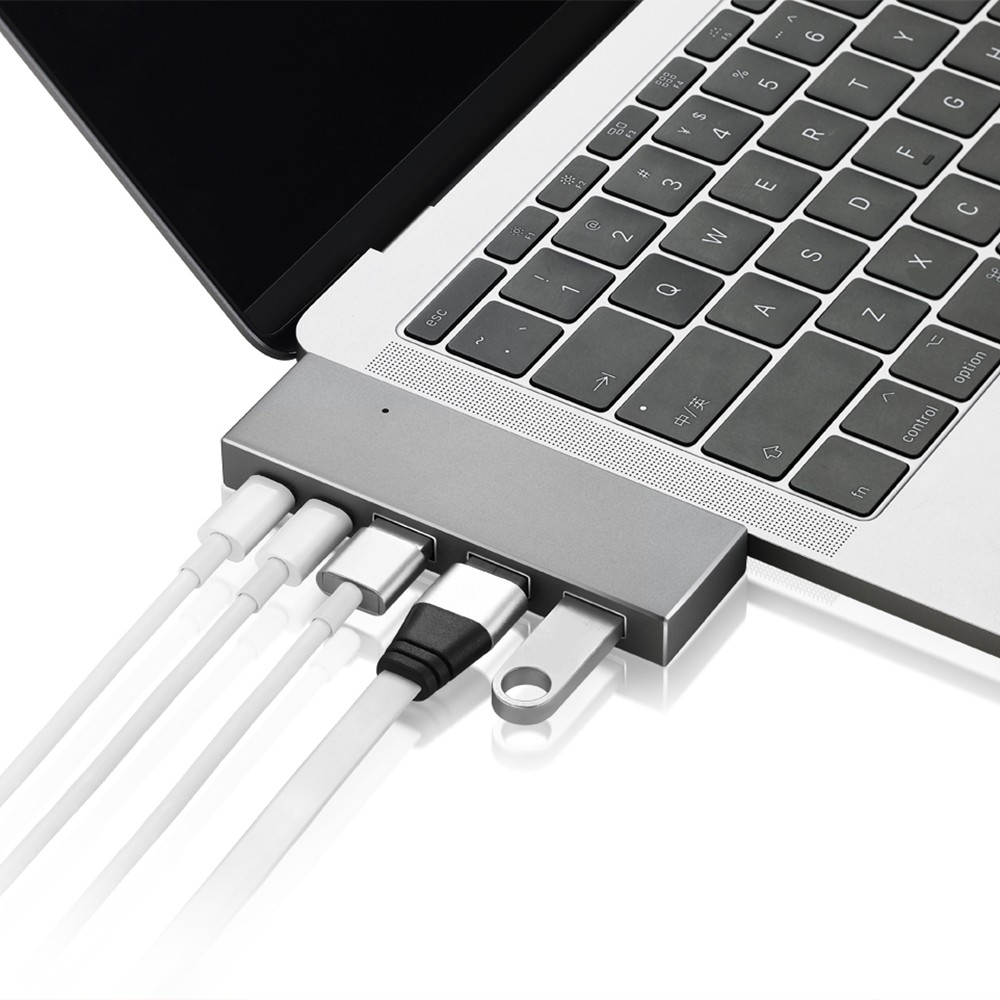 P2 USB C Hub Aluminum Multi-Port USB 3.0 Adapter with USB-C Charging ...