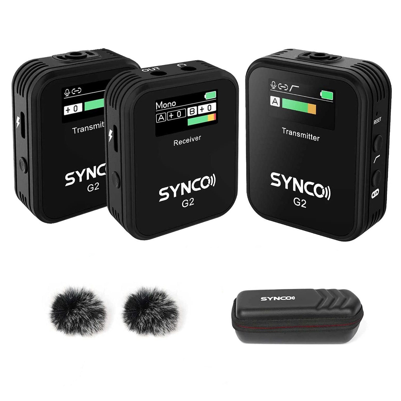 SYNCO G2 (A2) 1-Trigger-2 2.4G Sistema de micrófono inalámbrico con 1 receptor + 2 transmisores ...