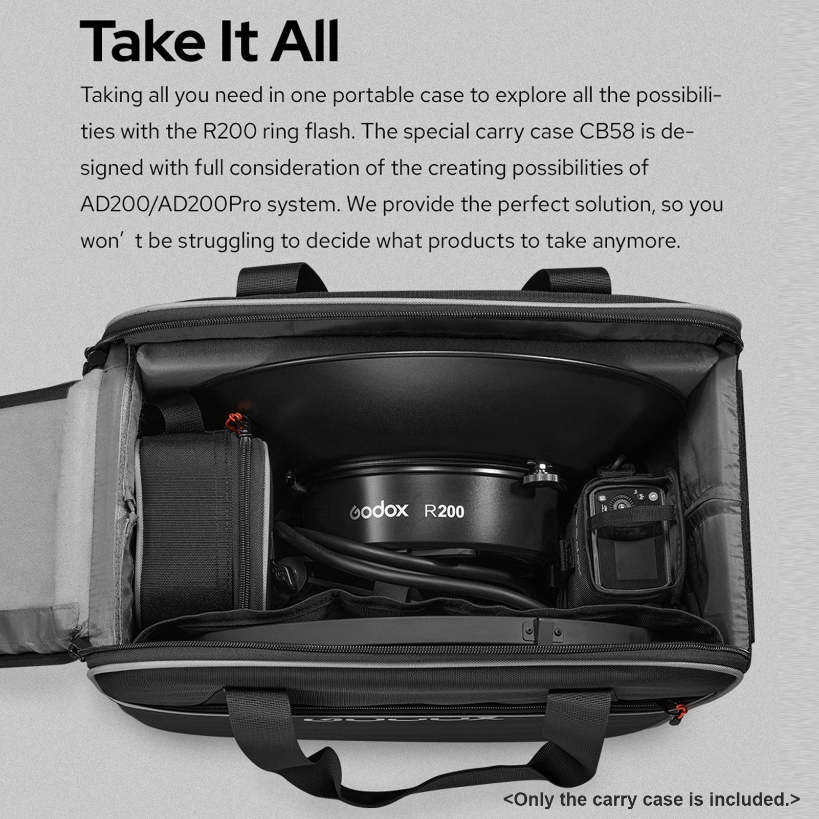 Godox CB-56 Portable Carry Case Carry Bag with Top Handles for Godox ...